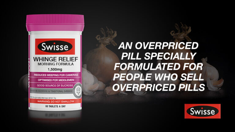 Swisse Launches New “Whinge Relief” Pills Aimed at Pharmacists – The Chaser